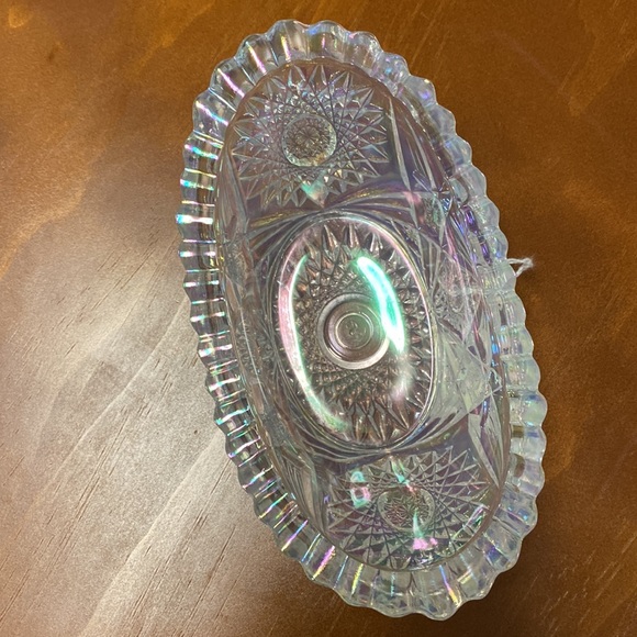 L.E. Smith | Dining | Iridescent Glass Sawtooth Edge Candy Dish | Poshmark